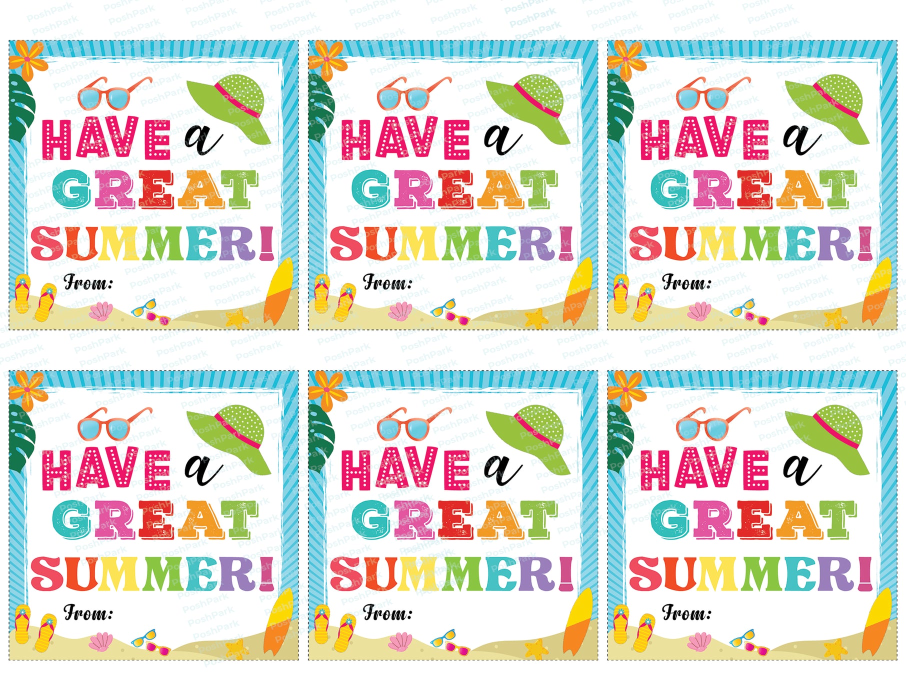 Printable Summer Gift Tag, PDF Have a Great Summer Gift Tag, Last Day ...