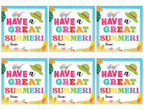 Printable Summer Gift Tag, PDF Have a Great Summer Gift Tag, Last Day ...