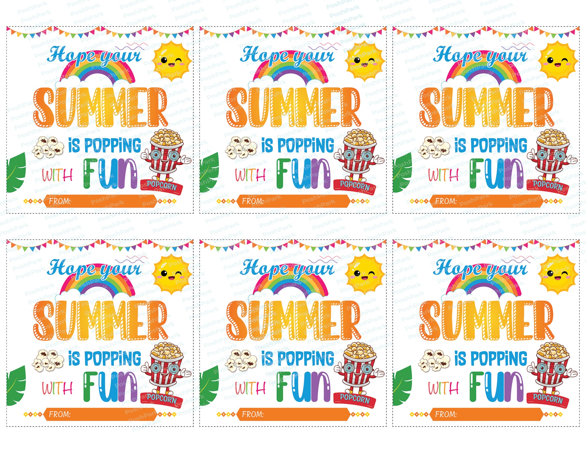 Printable Hope Your Summer is Popping With Fun Tag, PDF Popping Summer ...