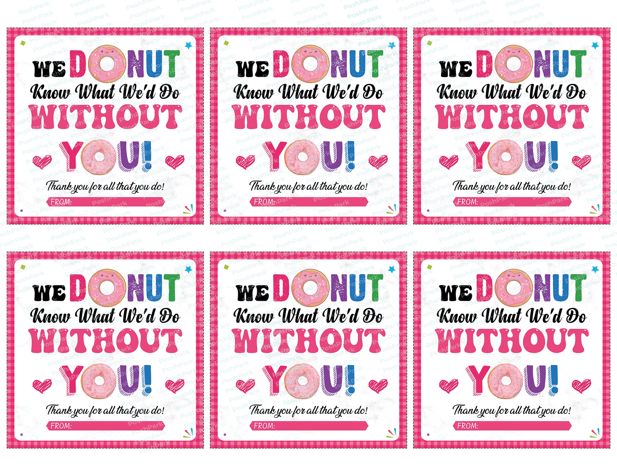 PDF We Donut Know What We'd Do Without You Tag, Printable Teacher Appr ...