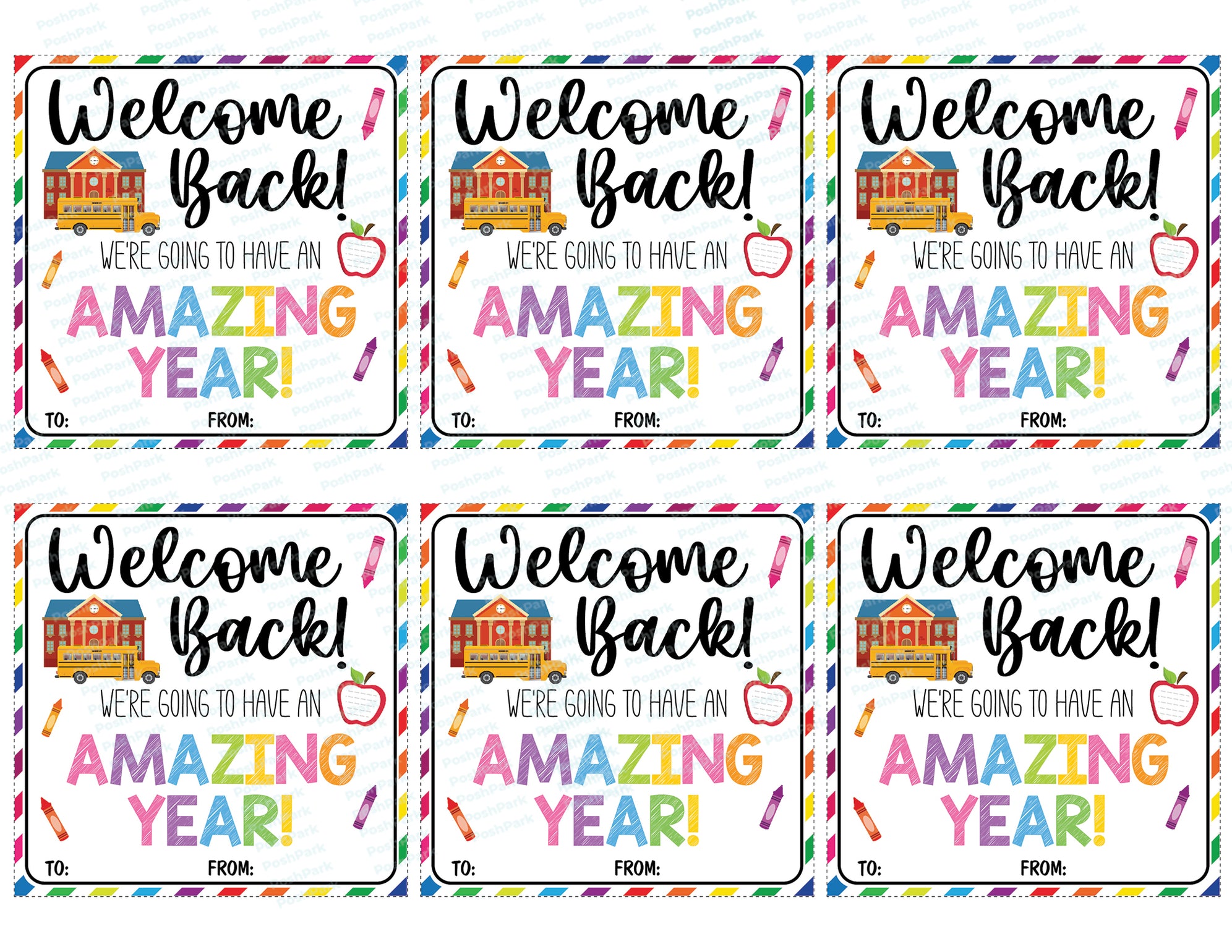 Printable We're Going to Have an Amazing Year Tags, Welcome Back to Sc ...