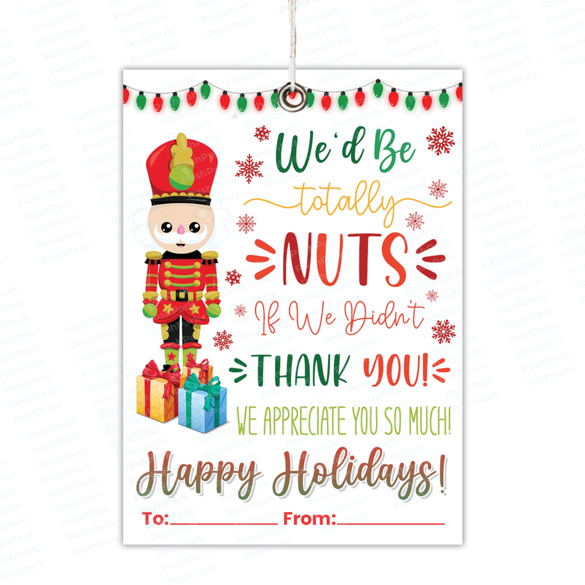 Printable PDF Christmas Nuts Favor Tags, Christmas Nutcracker Gift Tag ...