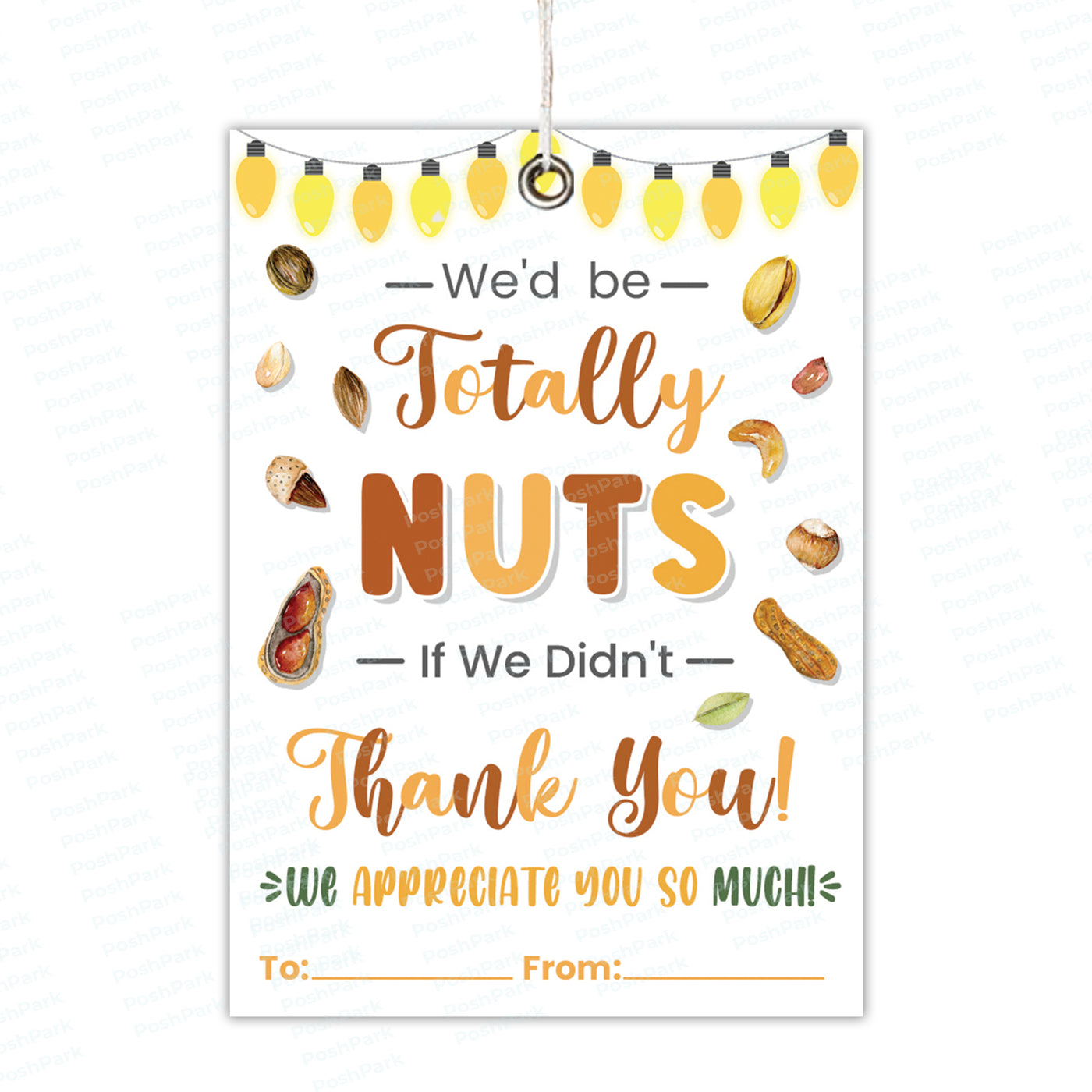 PDF We'd Be Totally Nuts If We Didn't Thank You Tags, Printable Nut Fa ...