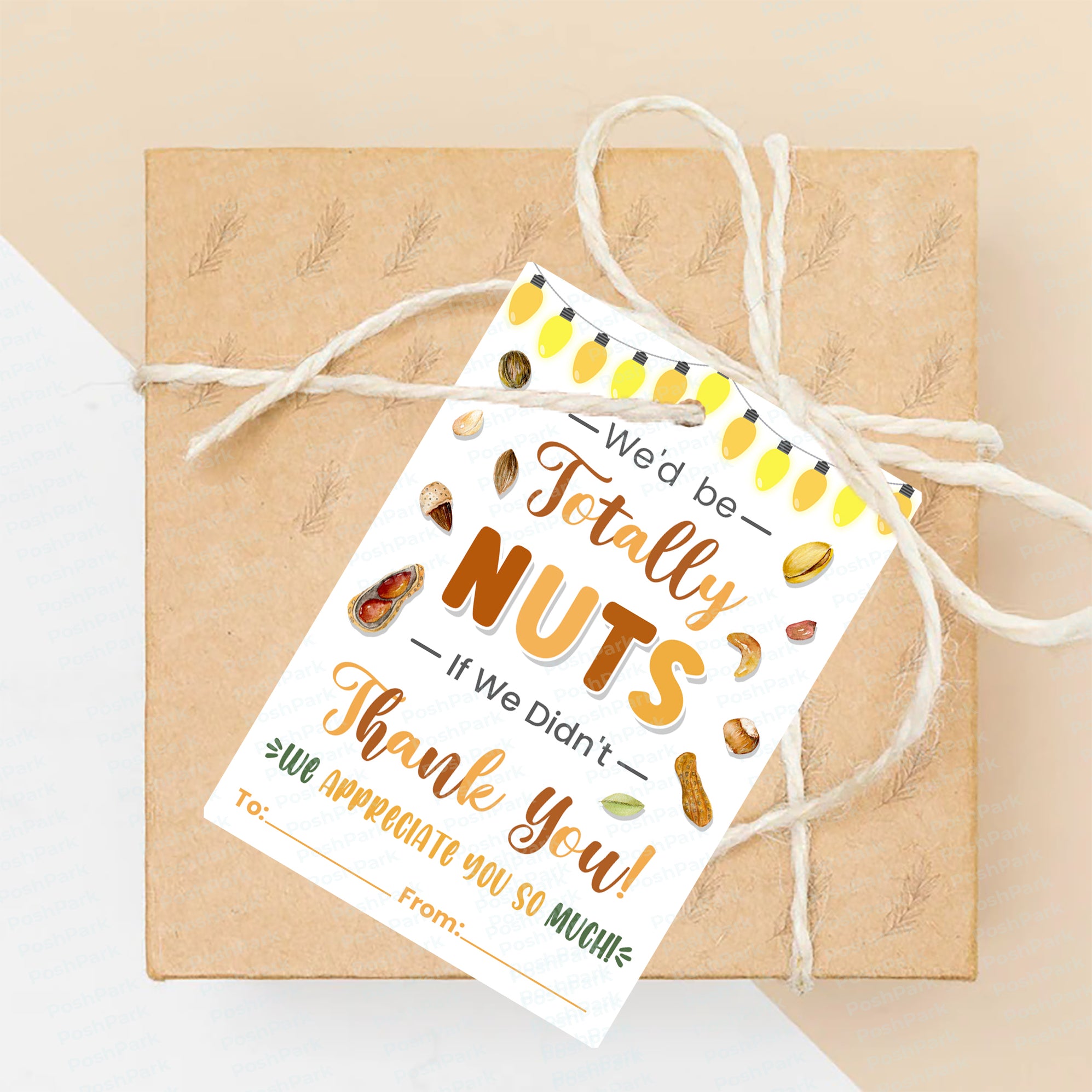 PDF We'd Be Totally Nuts If We Didn't Thank You Tags, Printable Nut Fa ...
