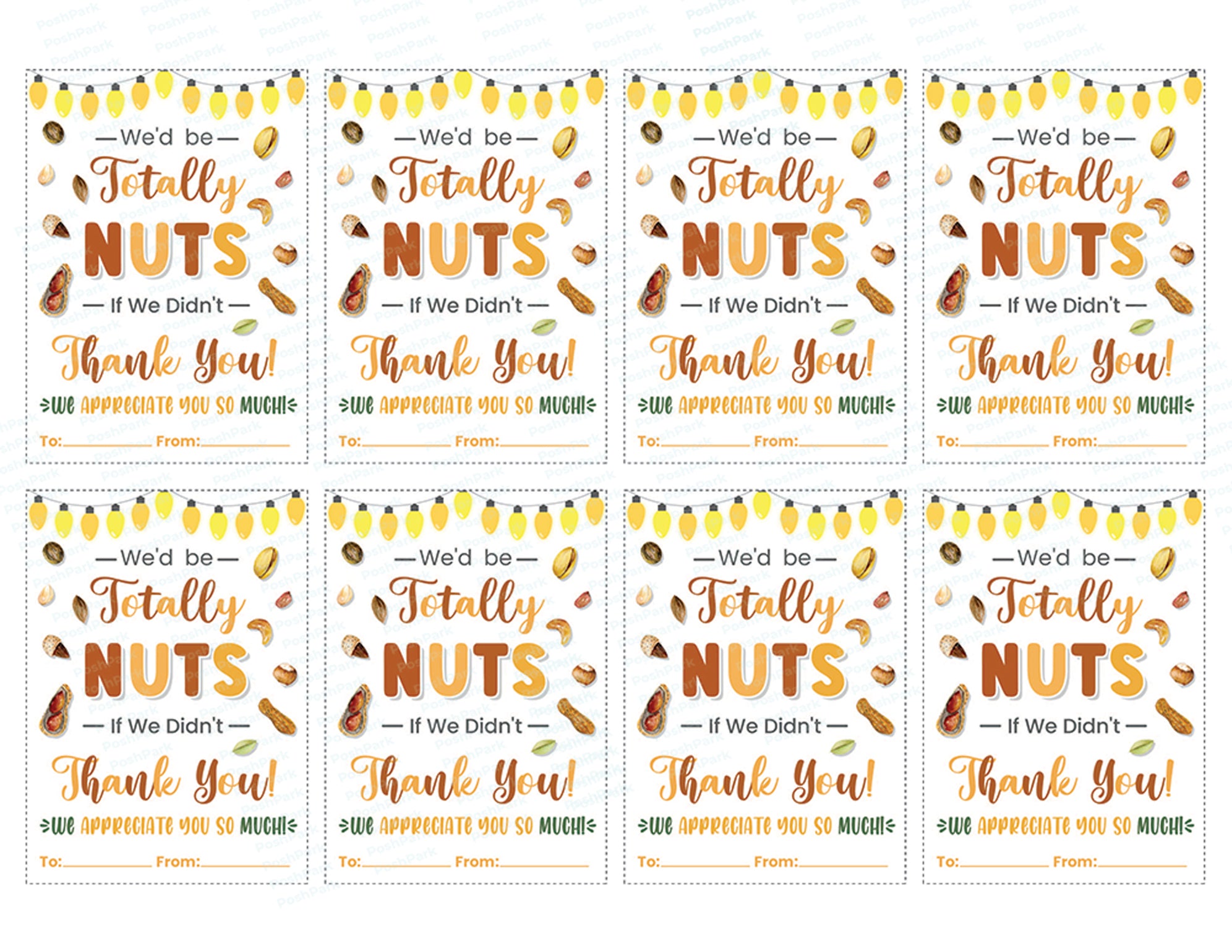 PDF We'd Be Totally Nuts If We Didn't Thank You Tags, Printable Nut Fa — Posh Park