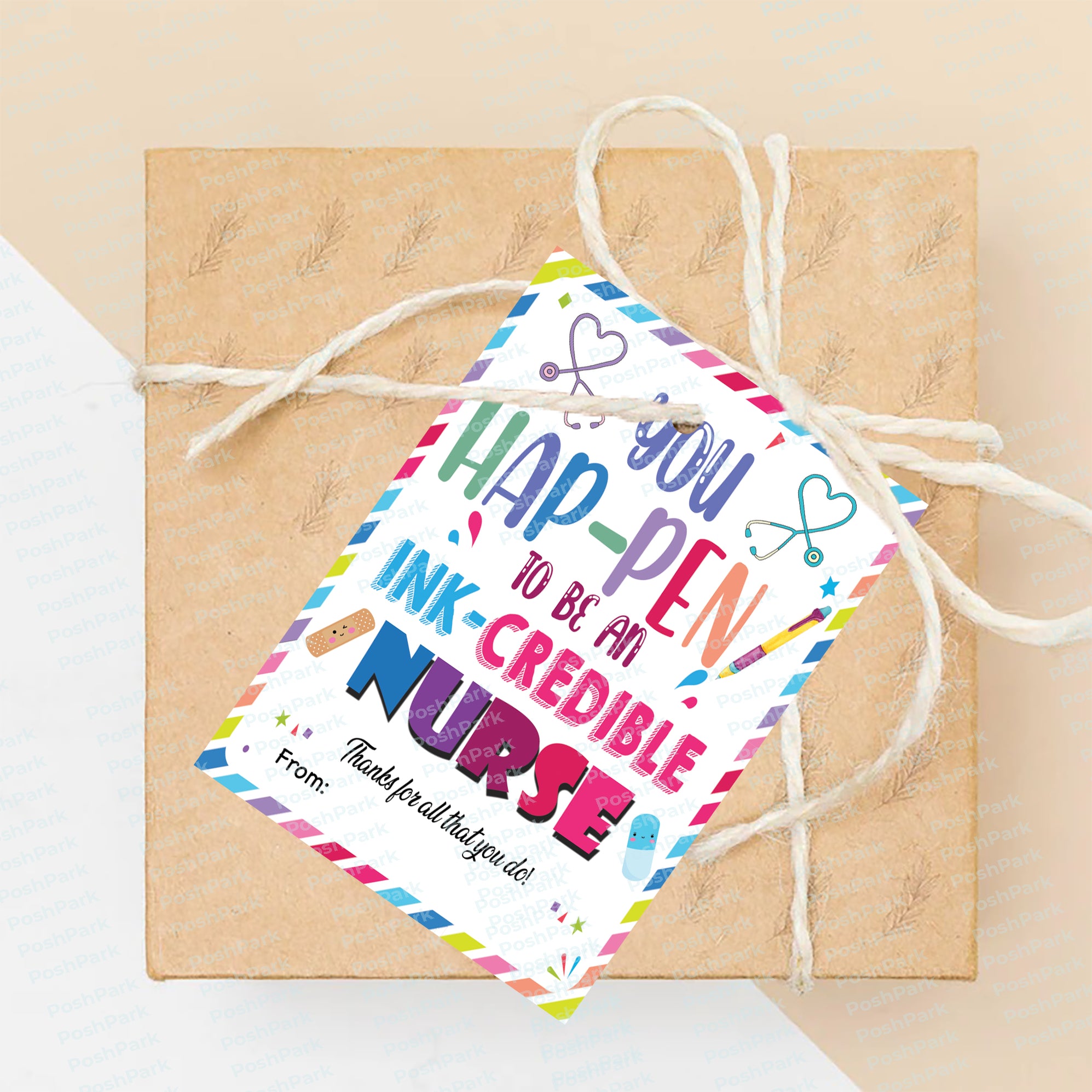 Printable You Happen To Be Ink-Credible Nurse Gift Tags, PDF Nurse App ...