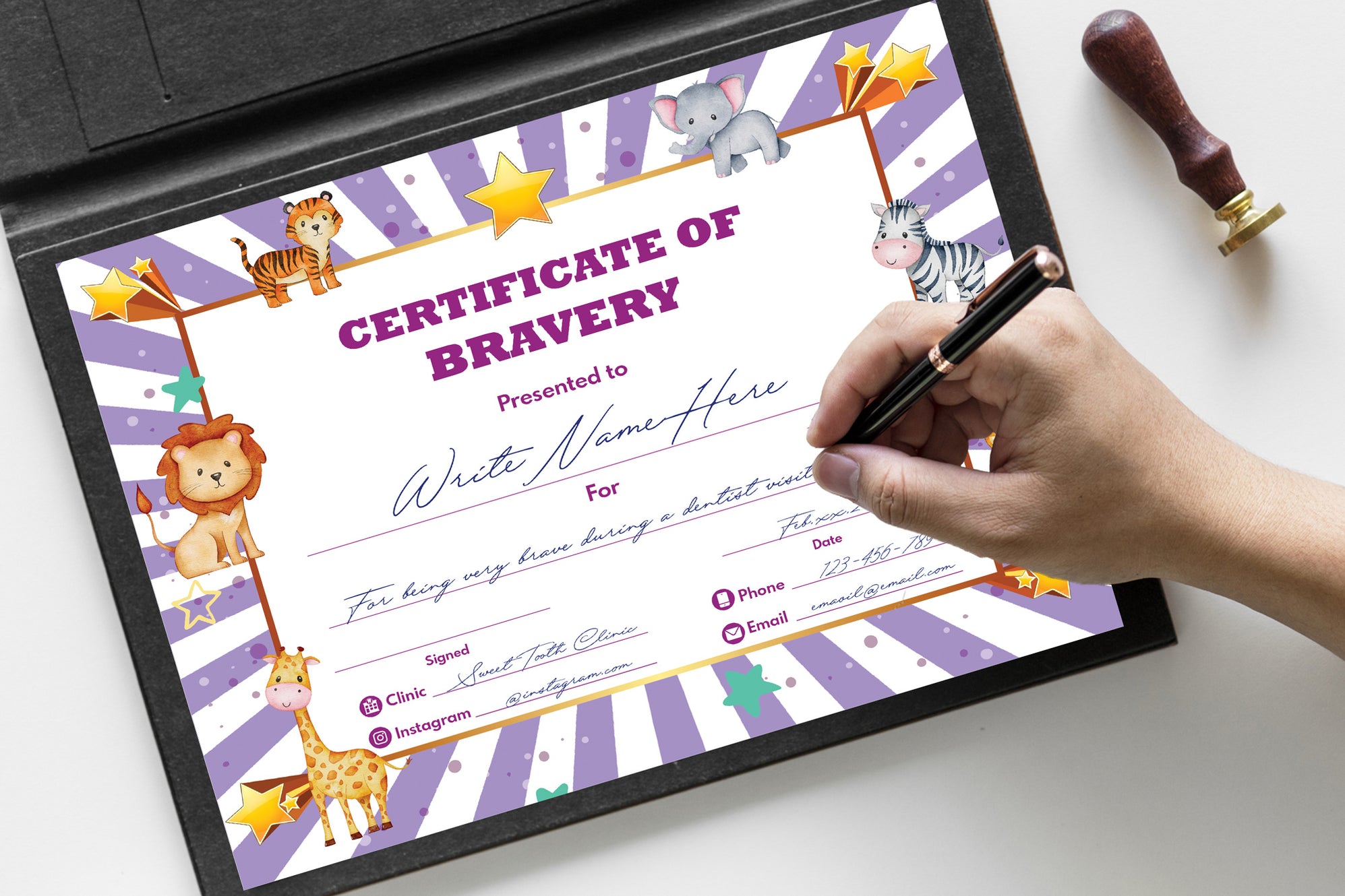 Printable Certificate of Bravery | PDF Animal Theme Brave Certificate ...
