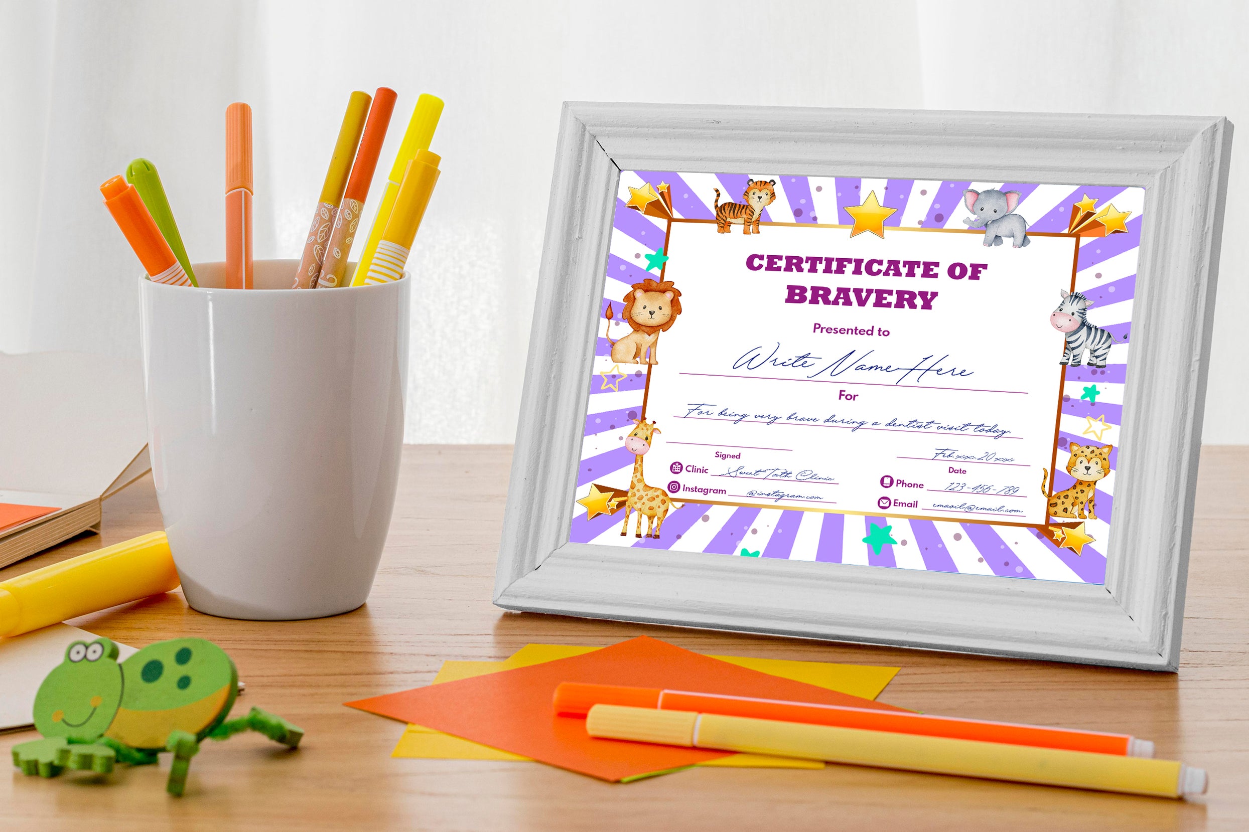 Printable Certificate of Bravery | PDF Animal Theme Brave Certificate ...
