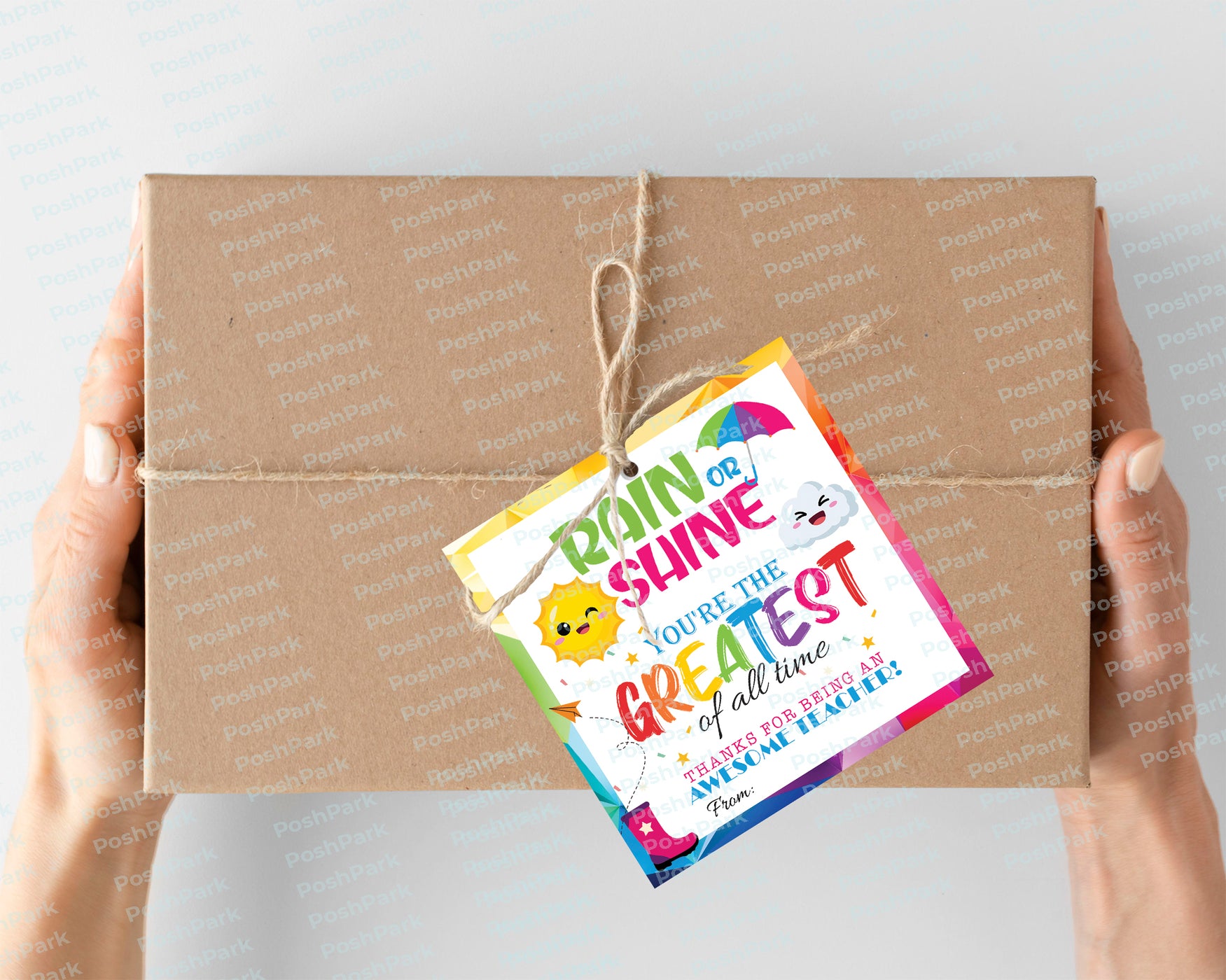 Printable Rain or Shine You're the Greatest Gift Tag, PDF Cute Teacher ...