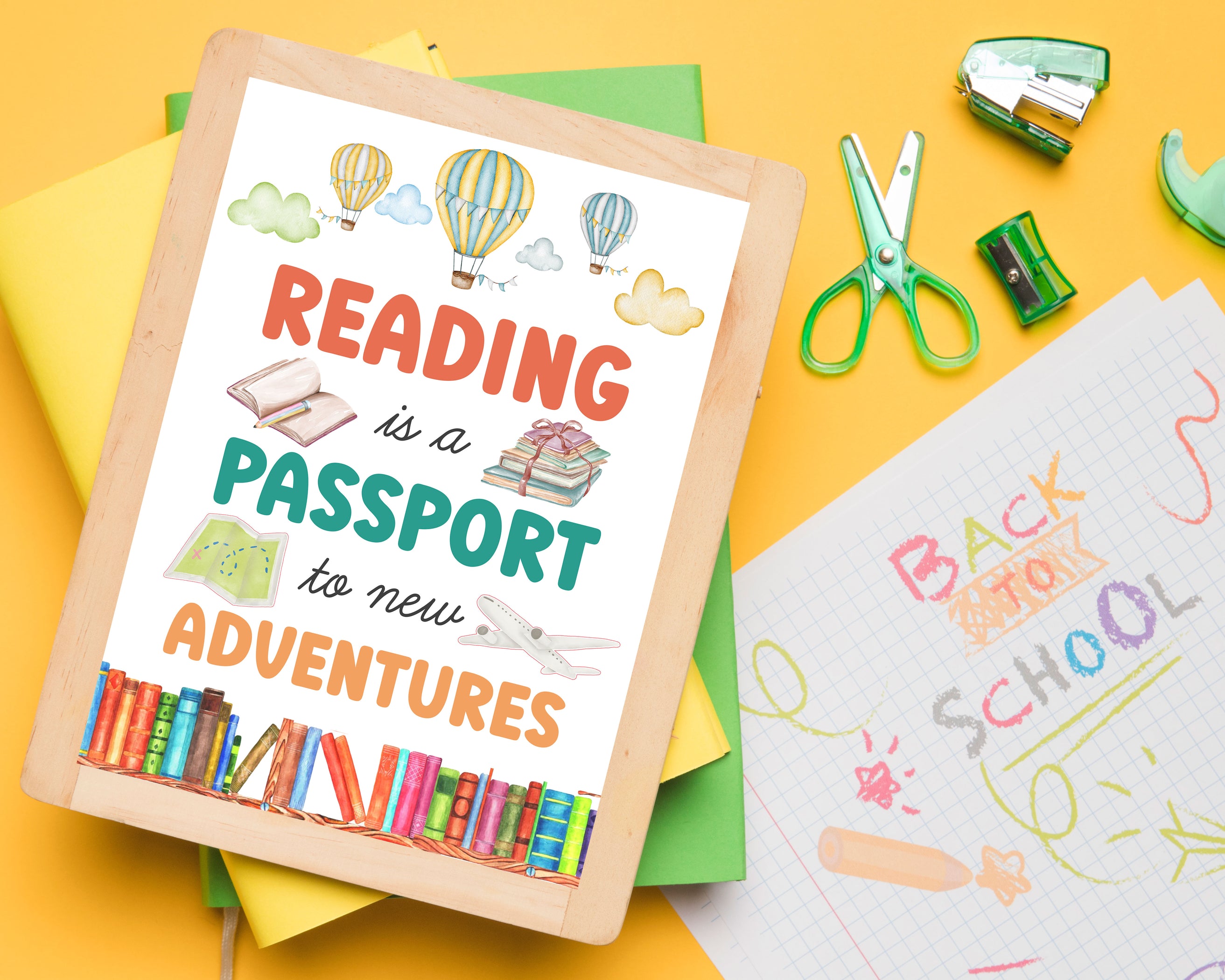 PDF Reading Is A Passport For New Adventures Poster, Printable Classro ...