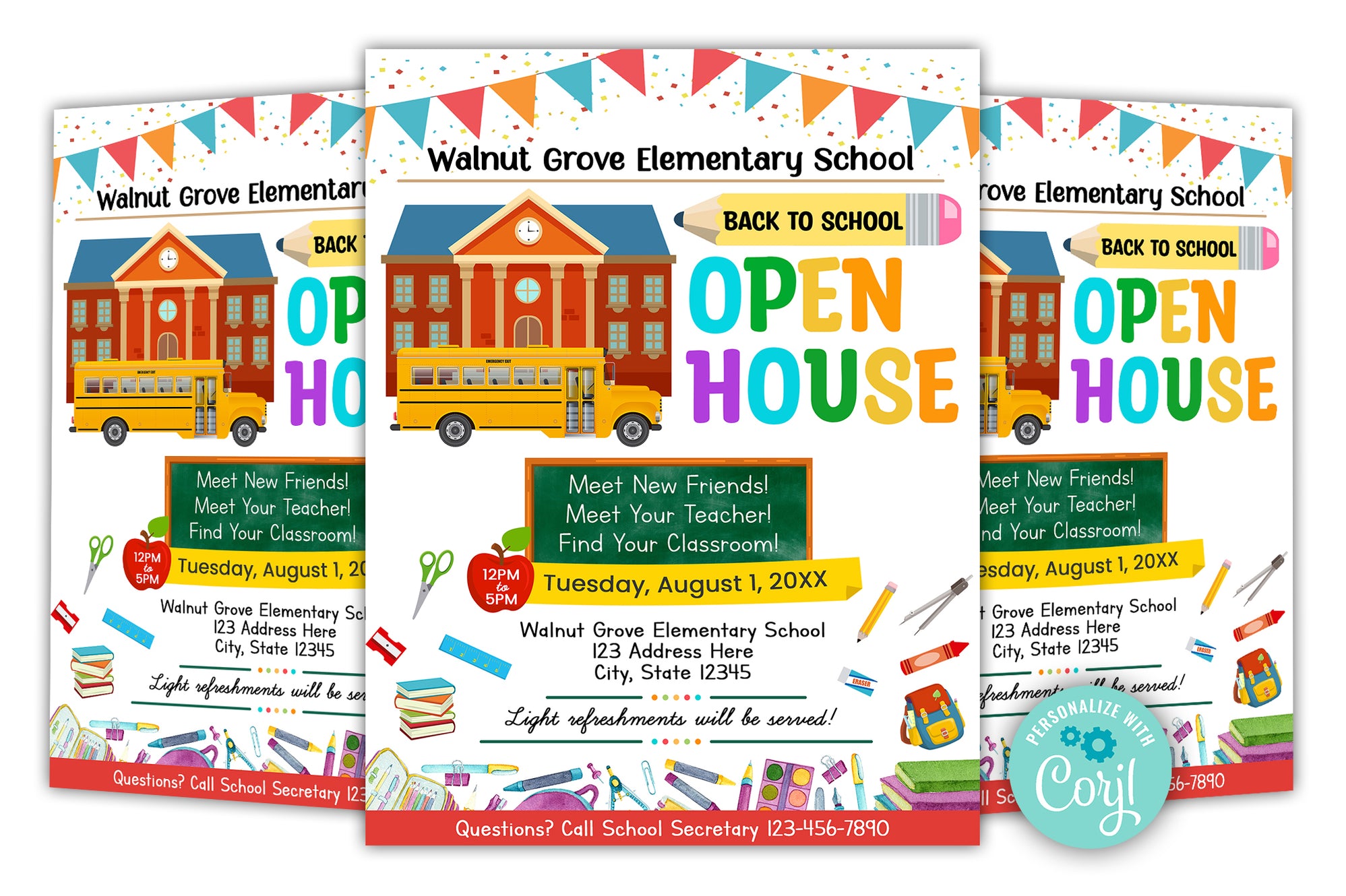 Editable School Open House Flyer Template — Posh Park