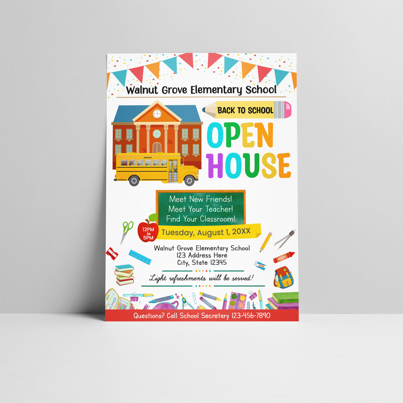 Editable School Open House Flyer Template — Posh Park