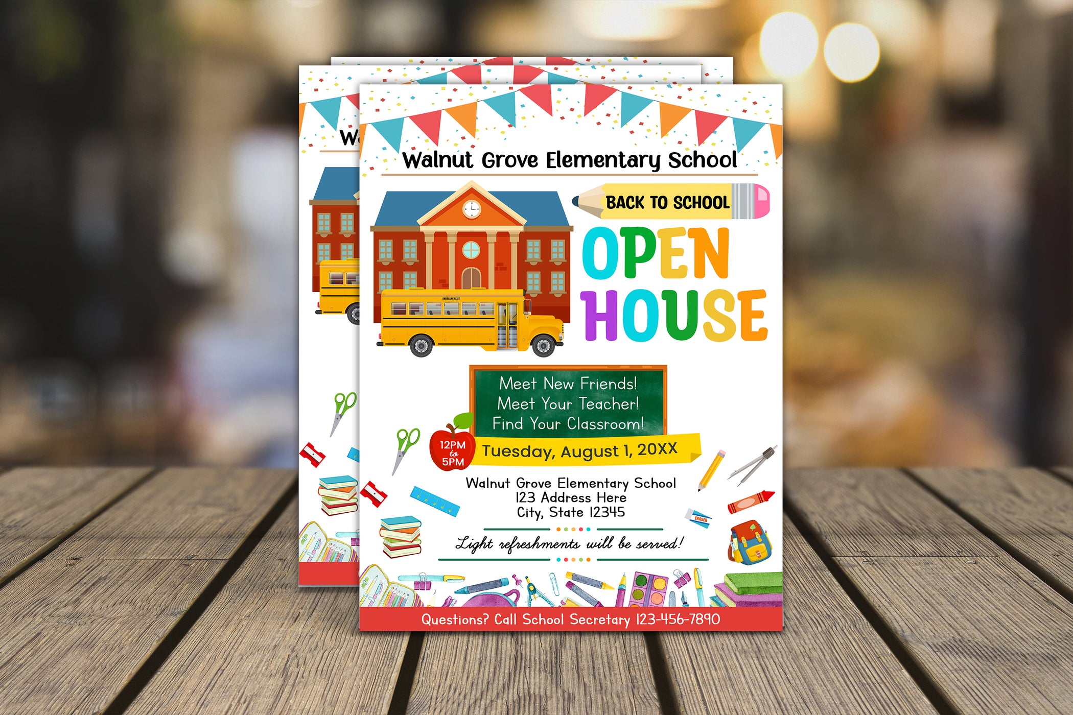 Editable School Open House Flyer Template — Posh Park