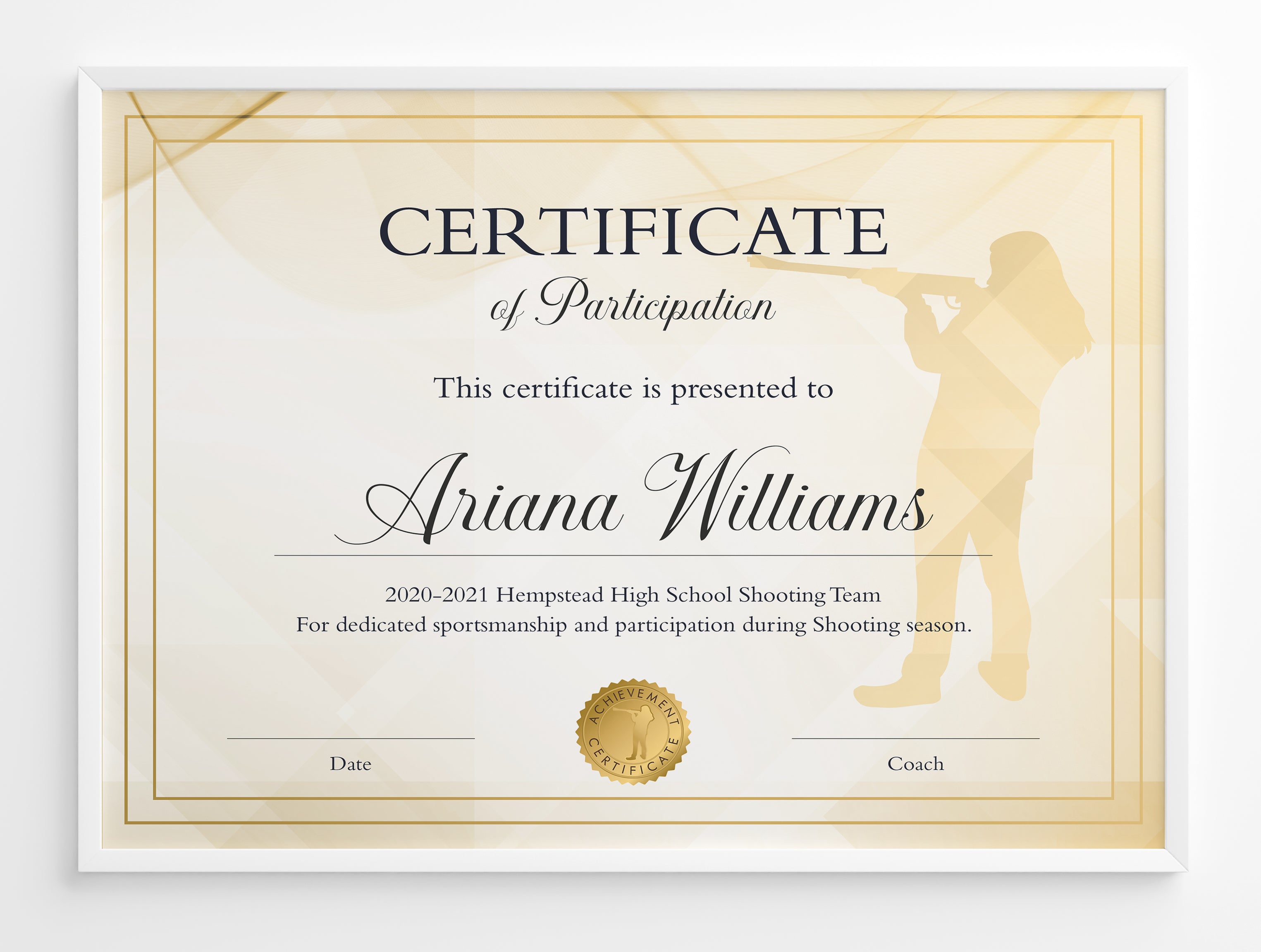 DIY Marksmanship Participation Award Printable Certificate, Editable S ...