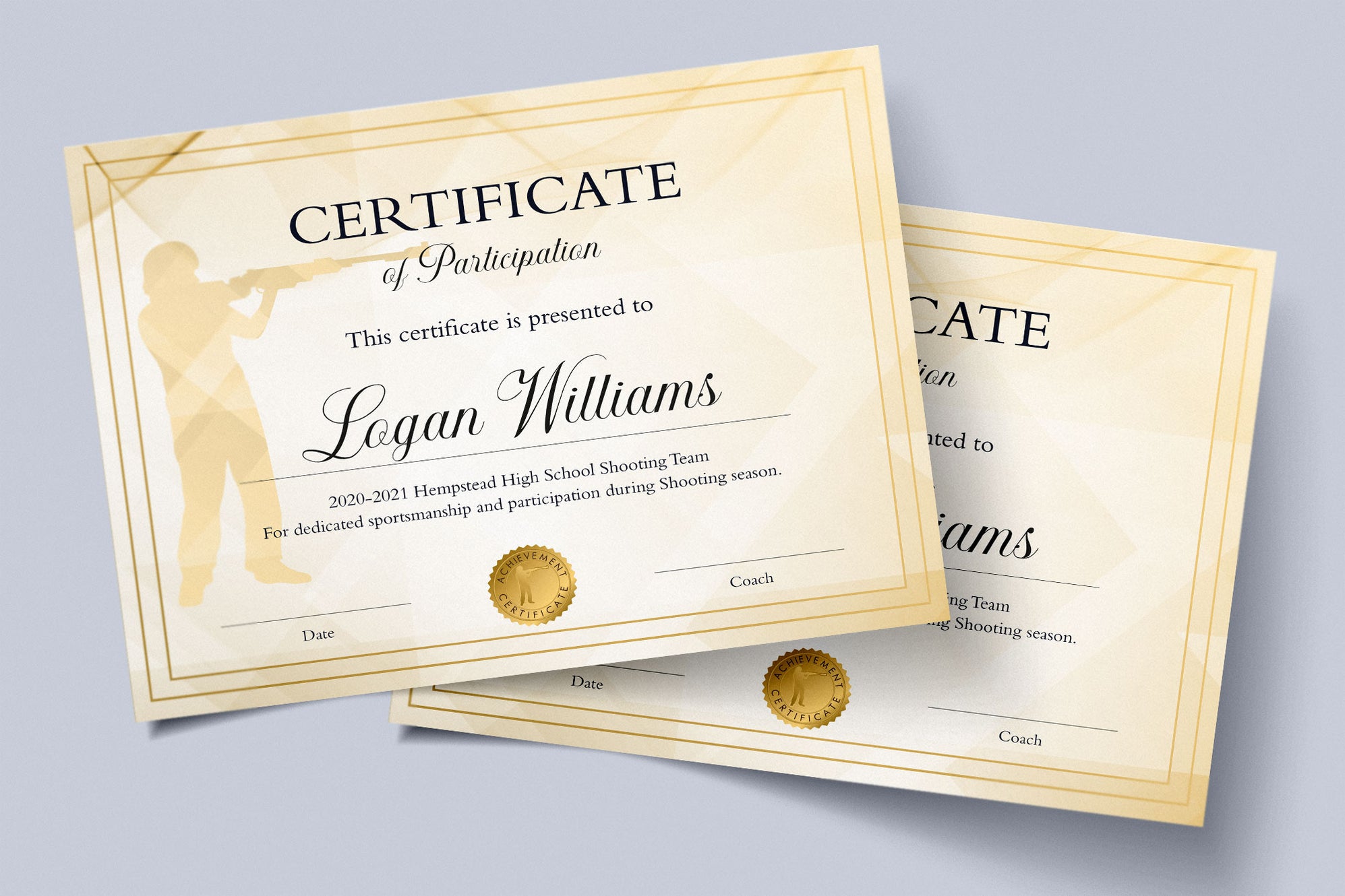 Customizable Shooting Marksmanship Participation Certificate Template ...