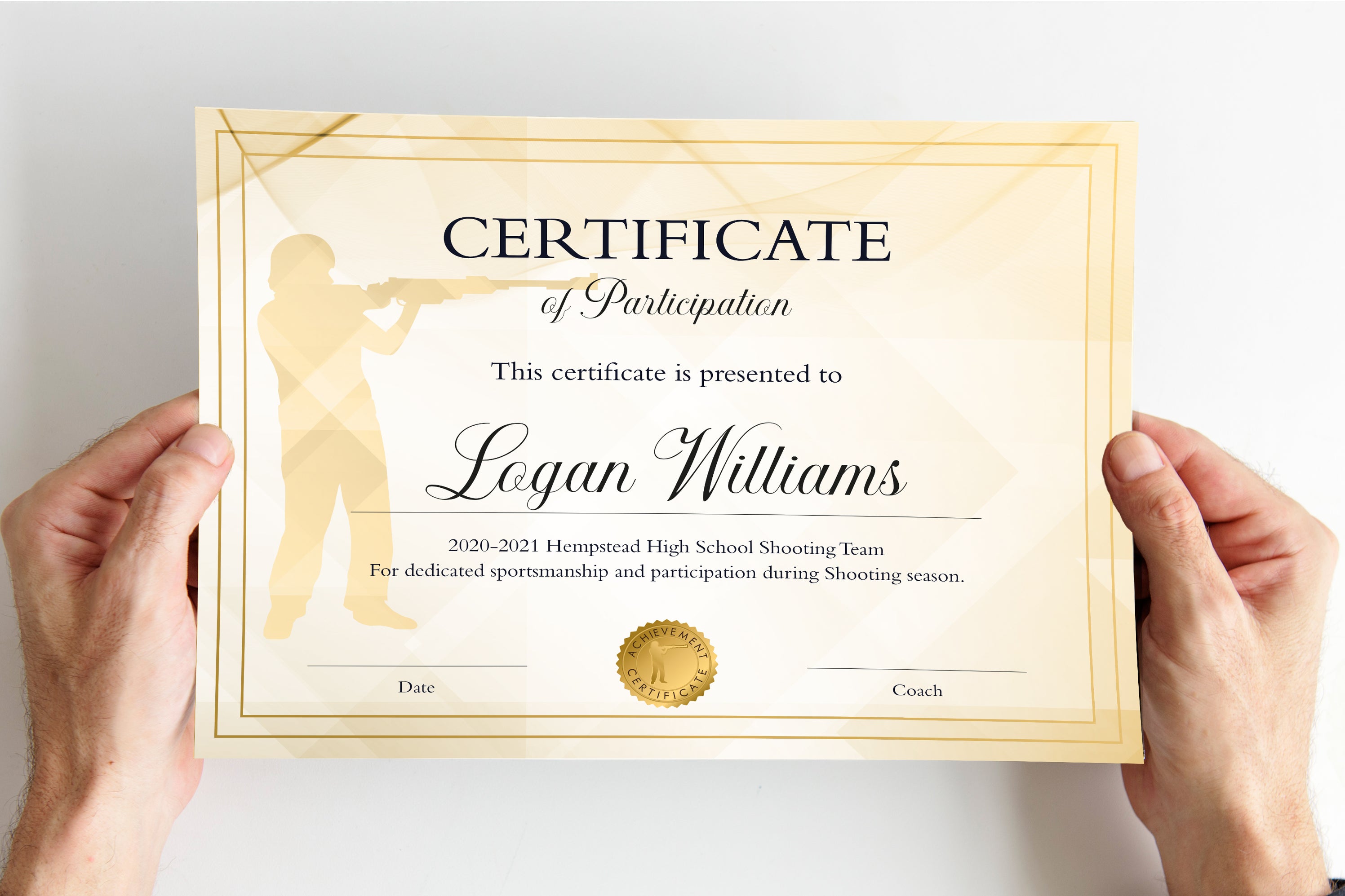 Customizable Shooting Marksmanship Participation Certificate Template ...