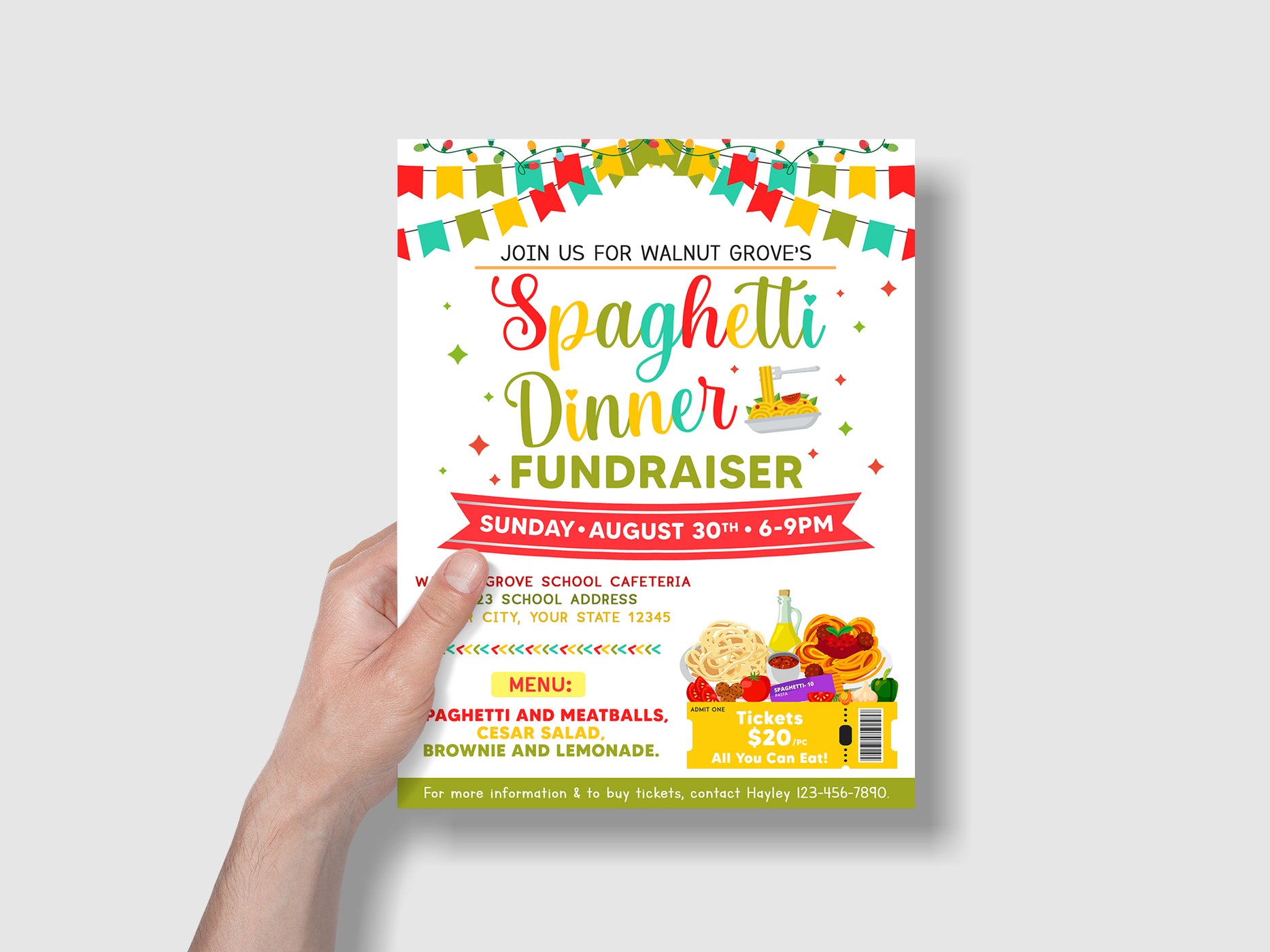DIY Editable Spaghetti Dinner Flyer, Custom Spaghetti Fundraiser Invit ...