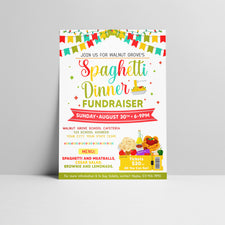 DIY Editable Spaghetti Dinner Flyer, Custom Spaghetti Fundraiser Invit ...