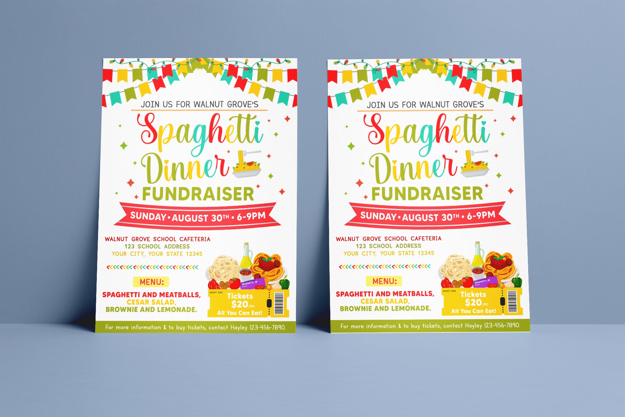DIY Editable Spaghetti Dinner Flyer, Custom Spaghetti Fundraiser Invit ...
