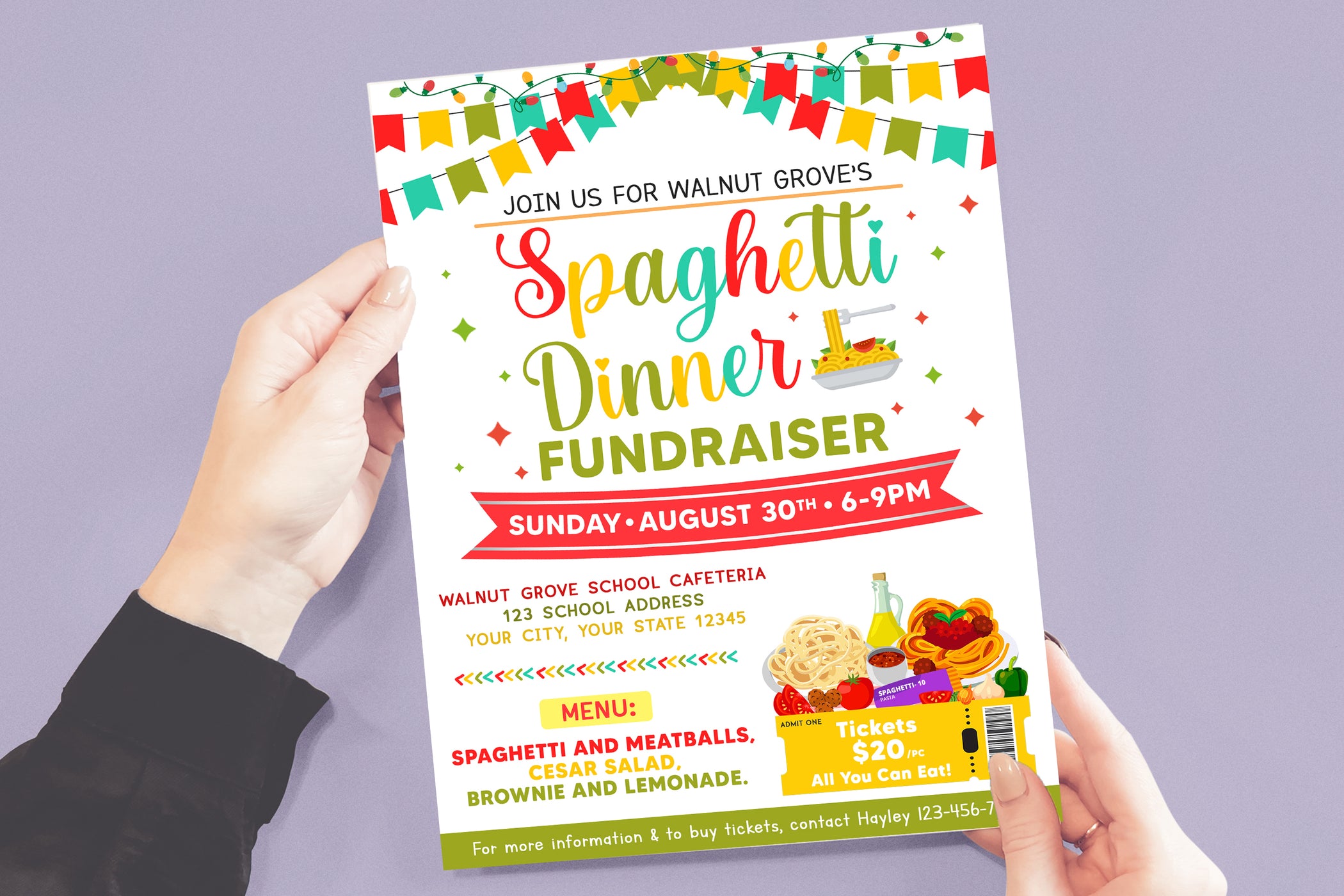 DIY Editable Spaghetti Dinner Flyer, Custom Spaghetti Fundraiser Invit ...