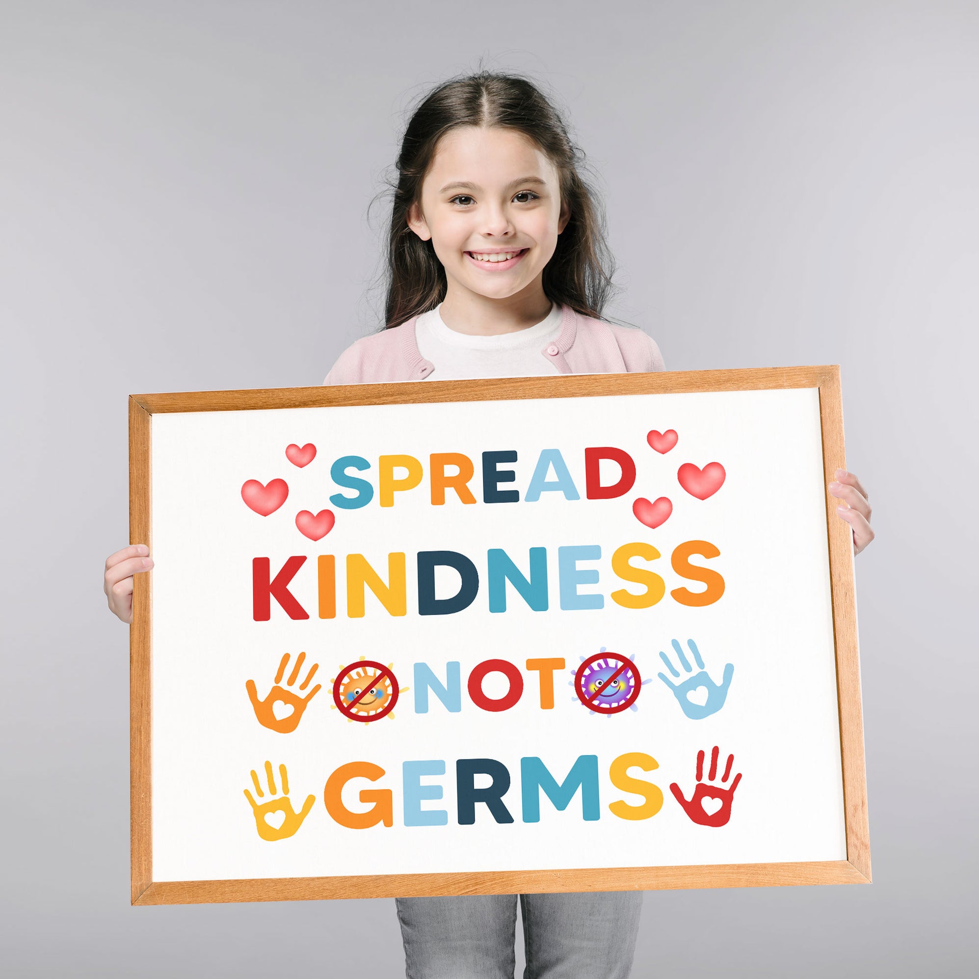 Printable PDF Spread Kindness Not Germs, Health Clinic Wall Sign, Scho ...