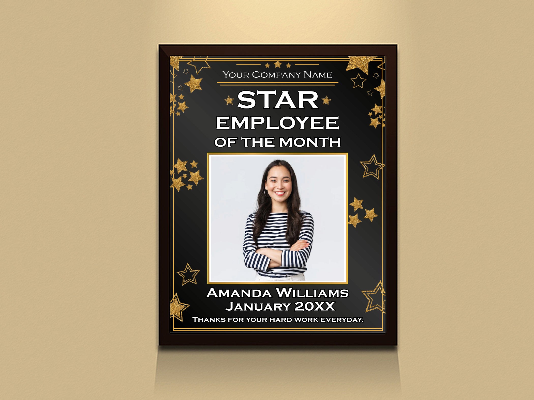 DIY Star Employee of the Month Certificate Template Black and Gold, Ed ...
