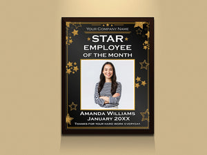 DIY Star Employee of the Month Certificate Template Black and Gold, Ed ...