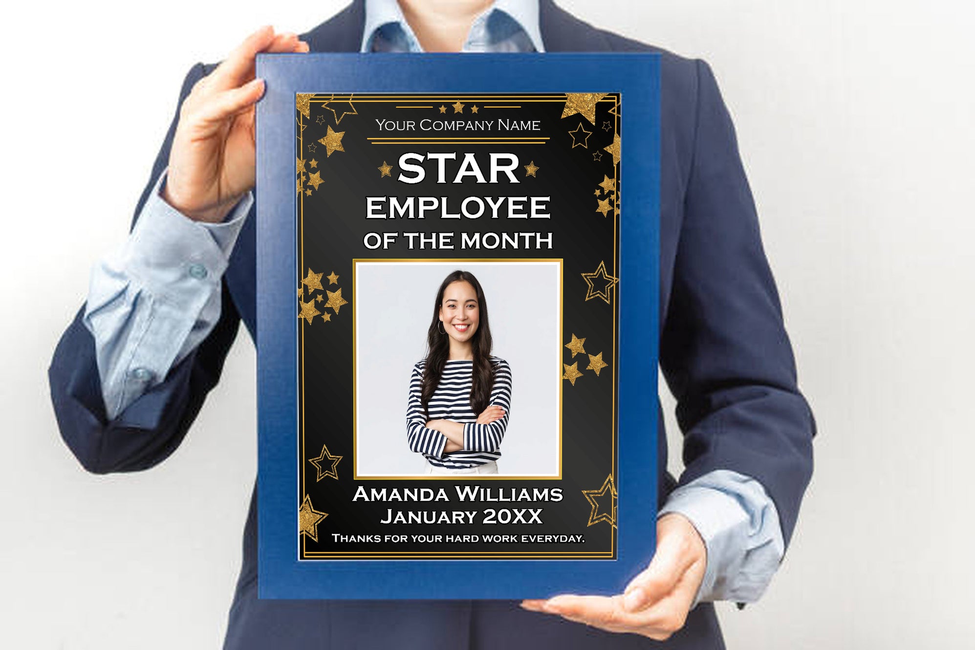 DIY Star Employee of the Month Certificate Template Black and Gold, Ed ...