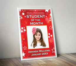 DIY Student Of The Month Certificate Template RED, Editable Star of Th ...