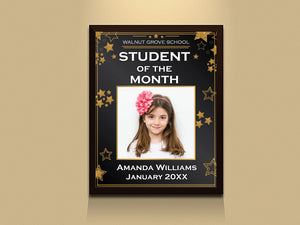 Editable Student Of The Month Certificate Template Gold & Black, DIY C ...