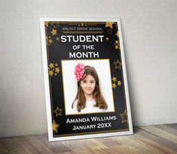 Editable Student Of The Month Black and Red Set of 2 Bundle, School St ...