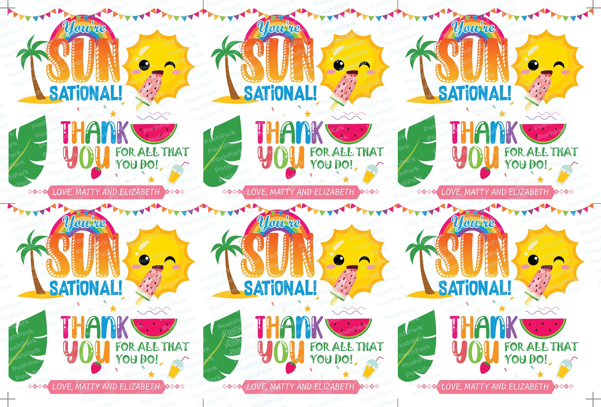 Editable Sun-Sational Appreciation Gift Tags, Custom Teacher Appreciat ...