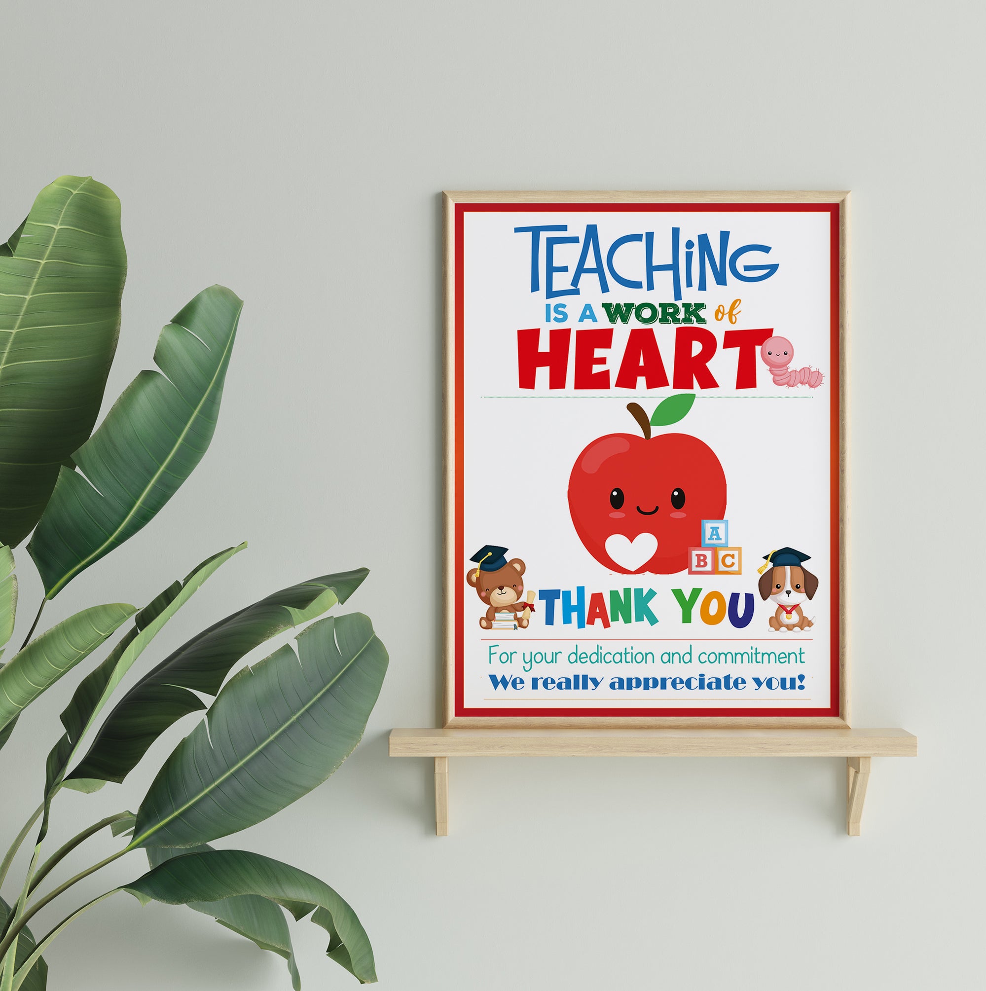 Printable PDF Teaching is a Work Of Heart Sign Poster, PDF Teacher and ...