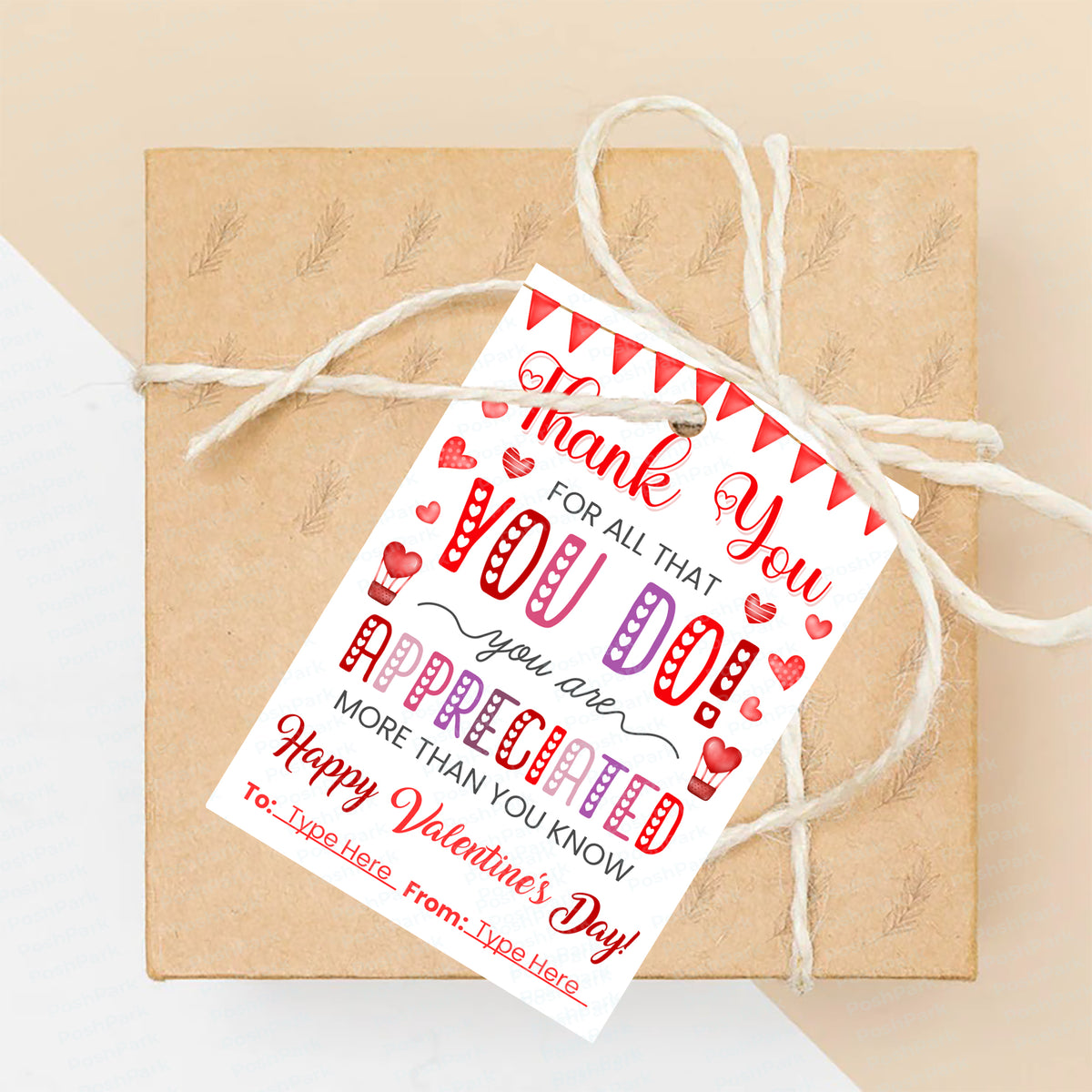 DIY Thank You For All That You Do! Happy Valentines Day Gift Tags, Edi ...
