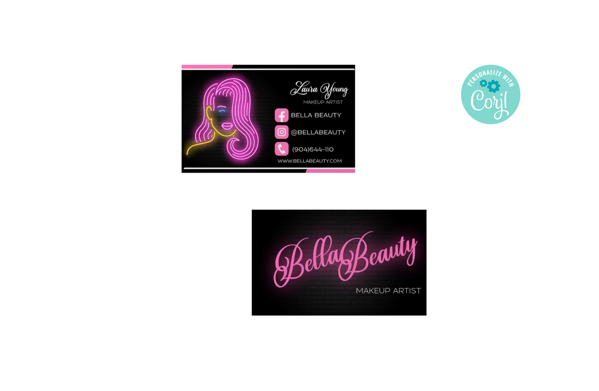 Downloadable Beauty Business Cards | Editable Makeup Artist Business C ...