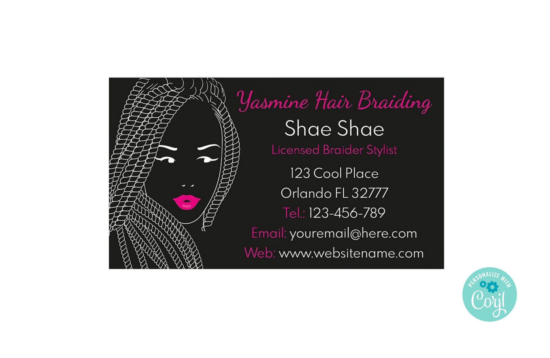 Downloadable Hair Braiding Business Card Template, Editable Hair Busin ...