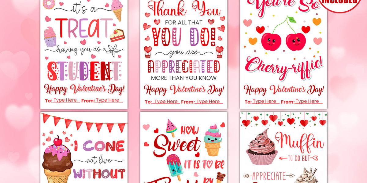 Editable Valentines Day Appreciation Gift Tag Bundle Set of 6 - Posh Park