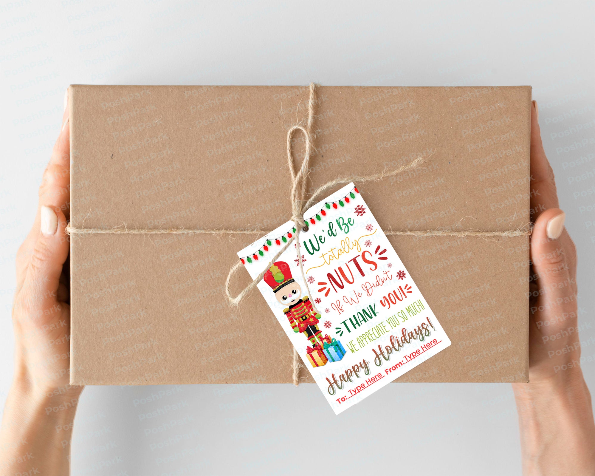 DIY Christmas Nutcracker Gift Tags, Editable Christmas Nuts Tags, Staf ...