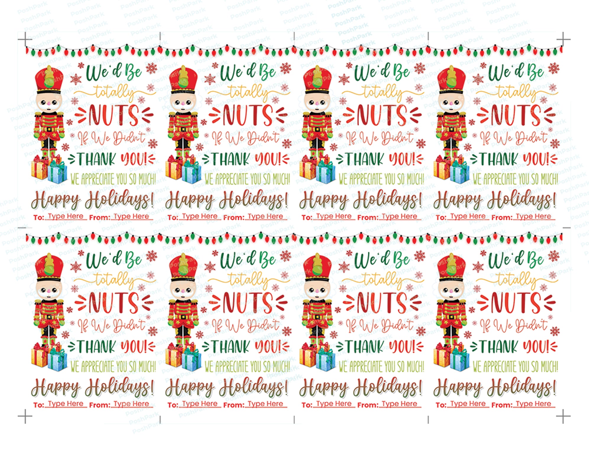 DIY Christmas Nutcracker Gift Tags, Editable Christmas Nuts Tags, Staf ...