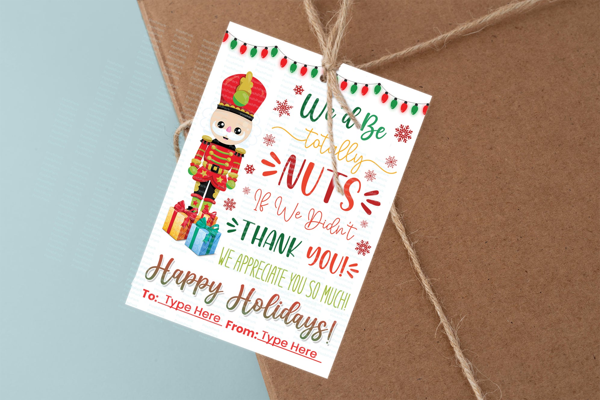 DIY Christmas Nutcracker Gift Tags, Editable Christmas Nuts Tags, Staf ...