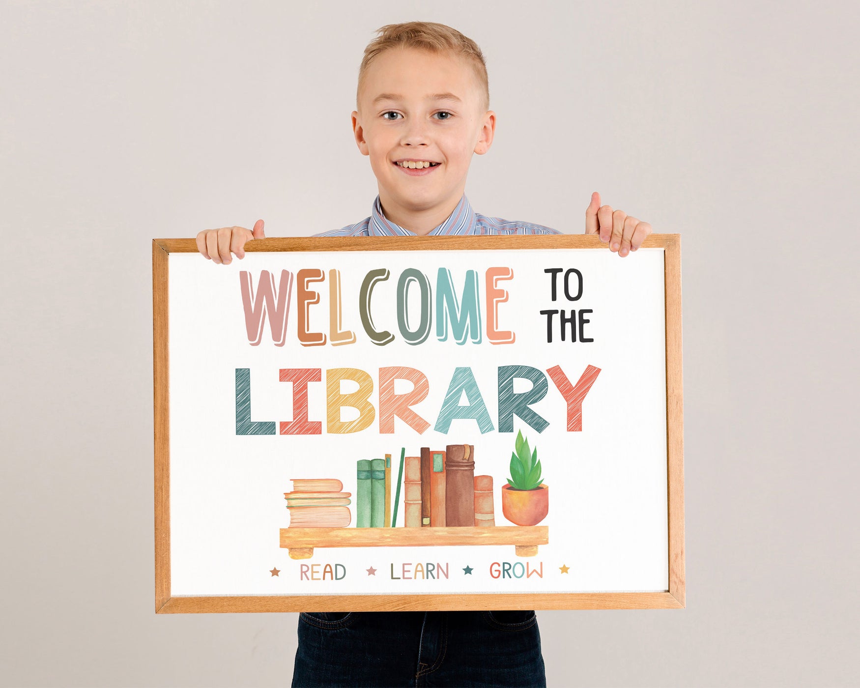 Printable PDF Welcome Library School Sign, School Library Poster Class ...
