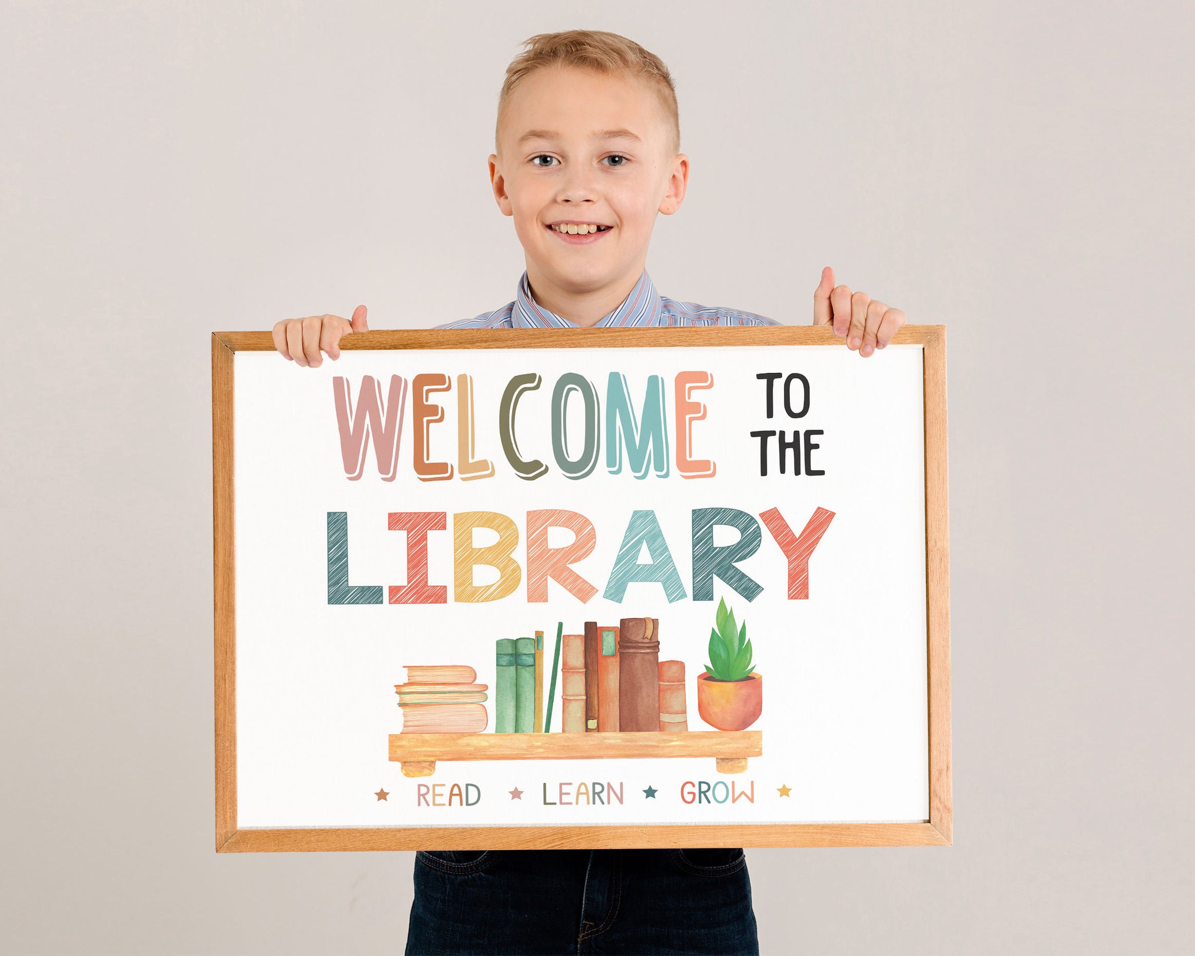 Printable PDF Welcome Library School Sign, School Library Poster Class ...