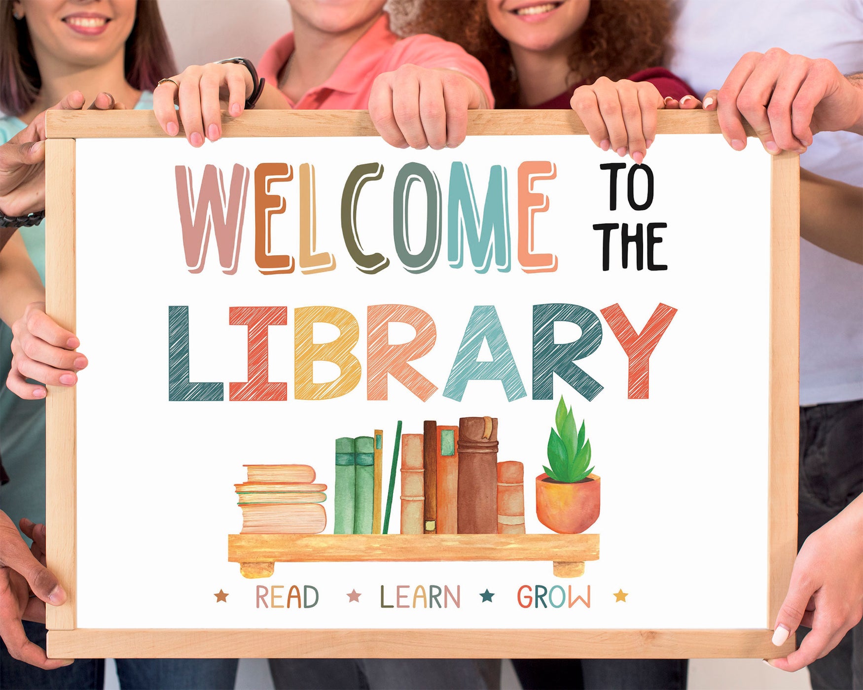 Printable PDF Welcome Library School Sign, School Library Poster Class ...