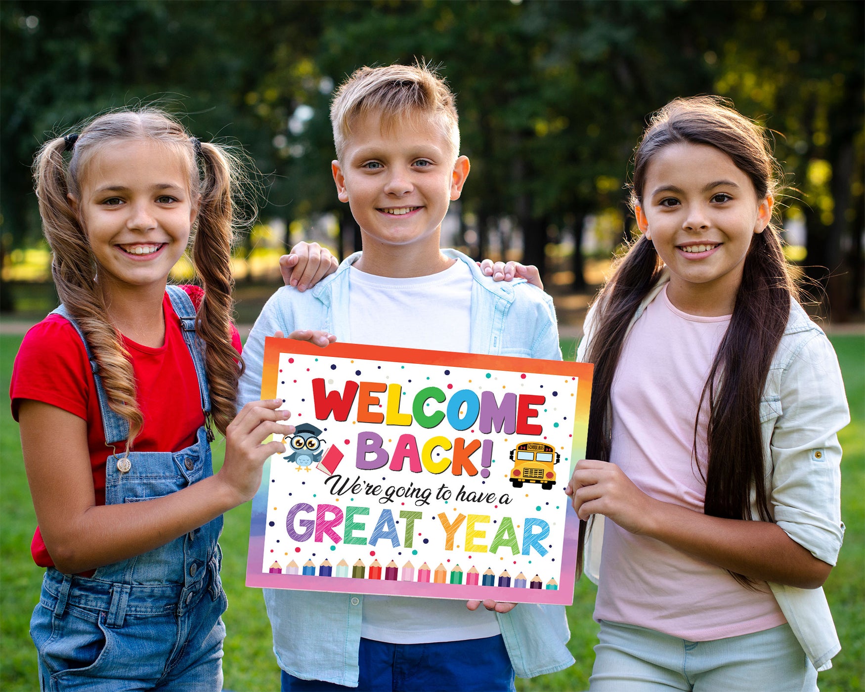 Printable Colorful Back to School Welcome Sign, PDF School Bulletin Bo ...