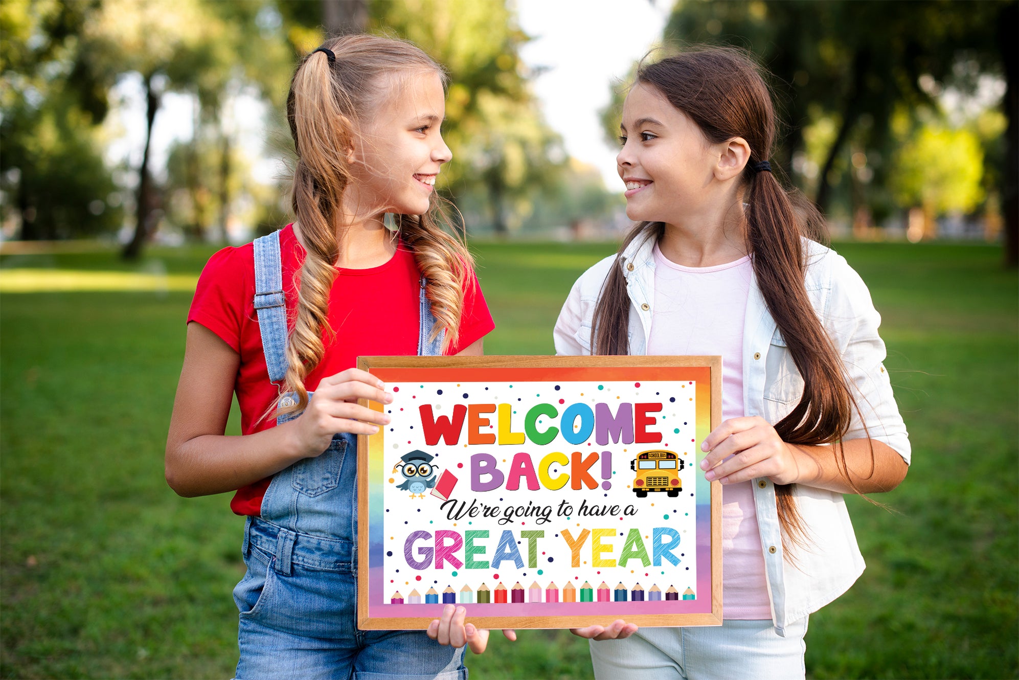 Printable Colorful Back to School Welcome Sign, PDF School Bulletin Bo ...