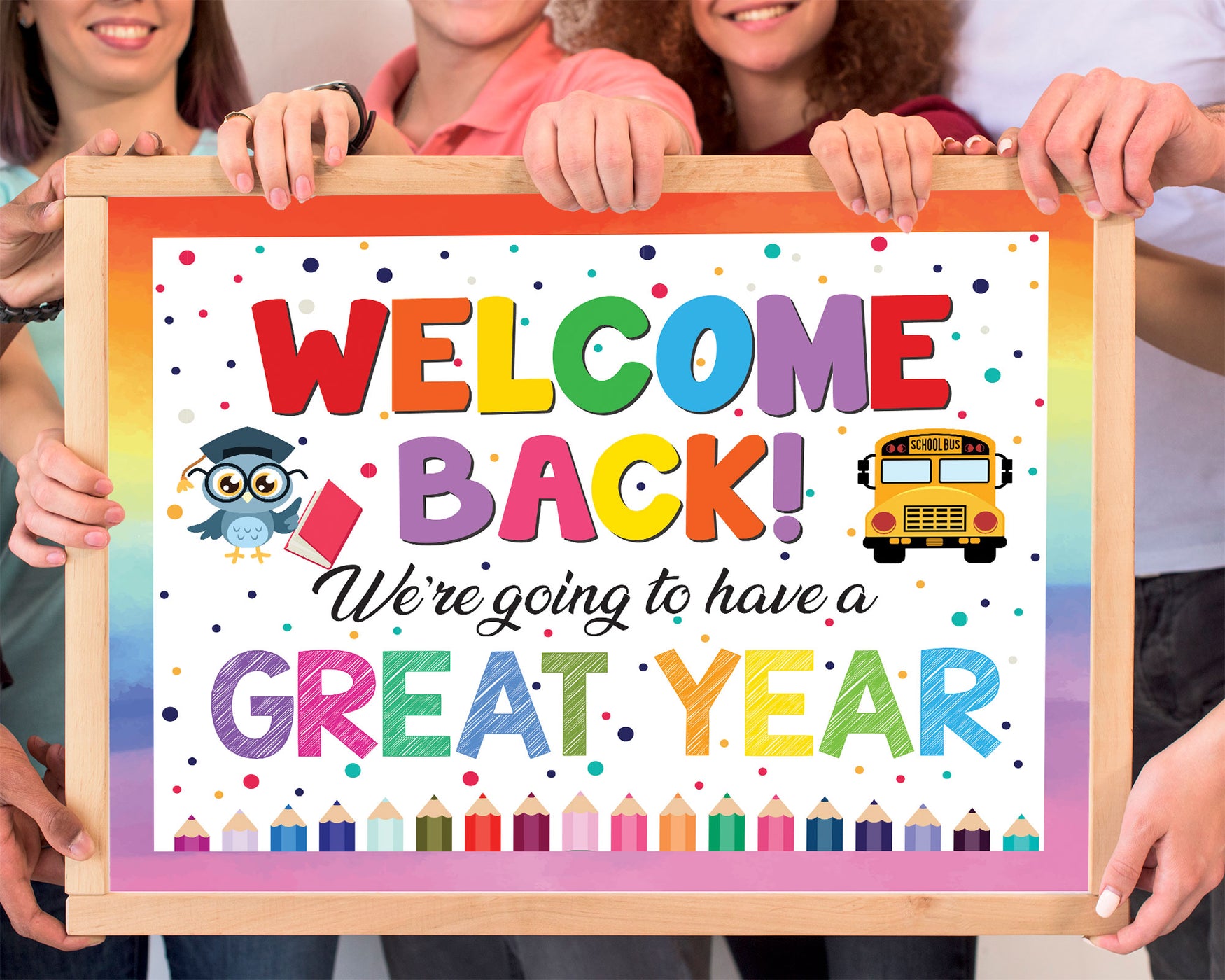 Printable Colorful Back to School Welcome Sign, PDF School Bulletin Bo ...