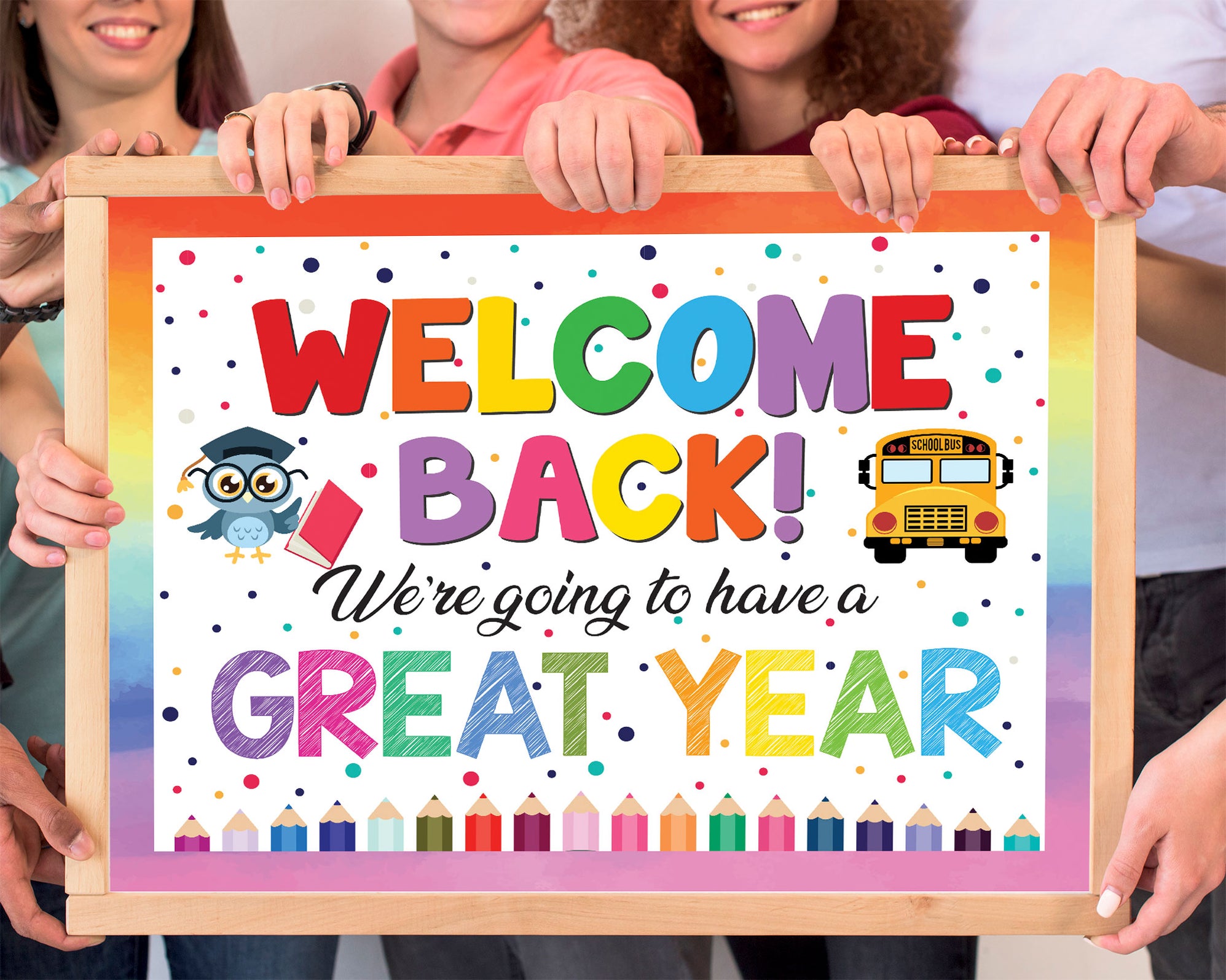 Printable Colorful Back to School Welcome Sign, PDF School Bulletin Bo ...