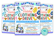 DIY Editable Winter Clothing Drive Flyer Template, Holiday Clothing Dr ...