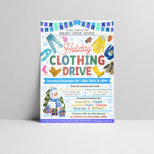 DIY Editable Winter Clothing Drive Flyer Template, Holiday Clothing Dr ...