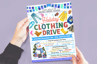 DIY Editable Winter Clothing Drive Flyer Template, Holiday Clothing Dr ...
